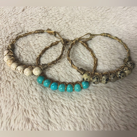 Bella Canvas | Jewelry | Beaded Bangle Bracelets Set Of 3 | Poshmark